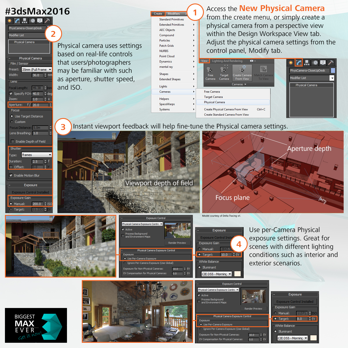 Tweetorials 3 Physical Camera Maxstation Area By Autodesk